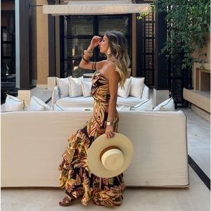 Zara | Dresses | Zara Linen Blend Ruffles Printed Skirt | Poshmark